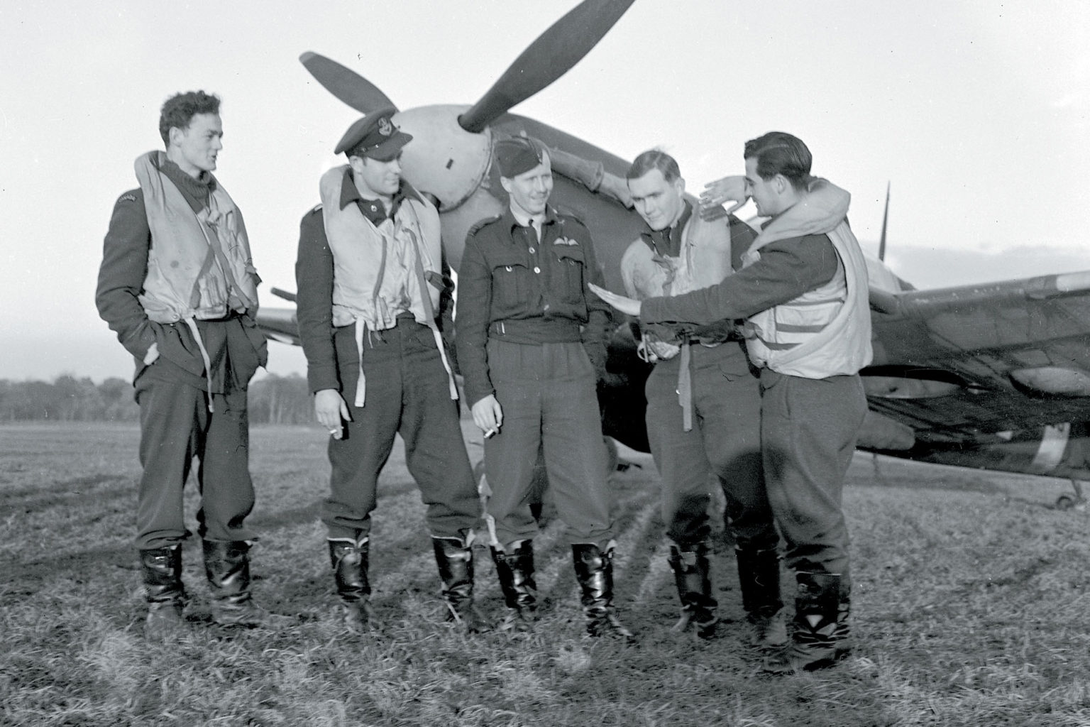 Levesque-fellow-pilots-WWII-Spitfire | HistoryNet