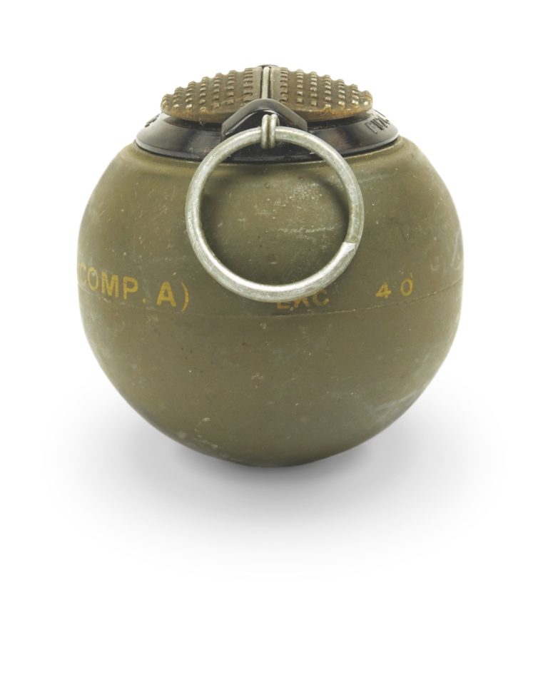 This baseball-size hand grenade, developed by the Office of Strategic ...