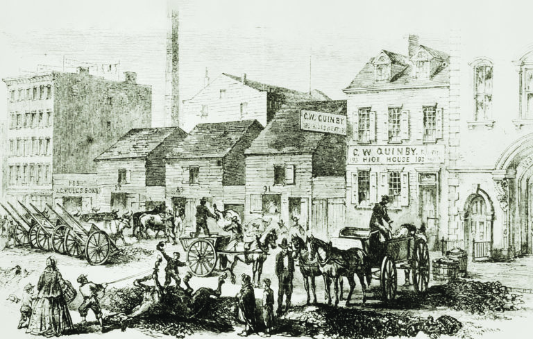 Illustration of Slaughter Houses on Elizabeth Street, Manhattan ...