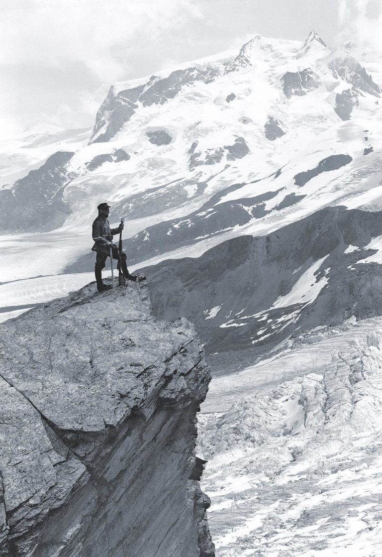 During World War I a soldier patrols the Pennine Alps along the Italian ...