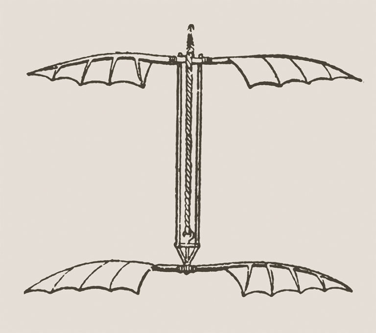 Sketch of Penaud's helicopter | HistoryNet
