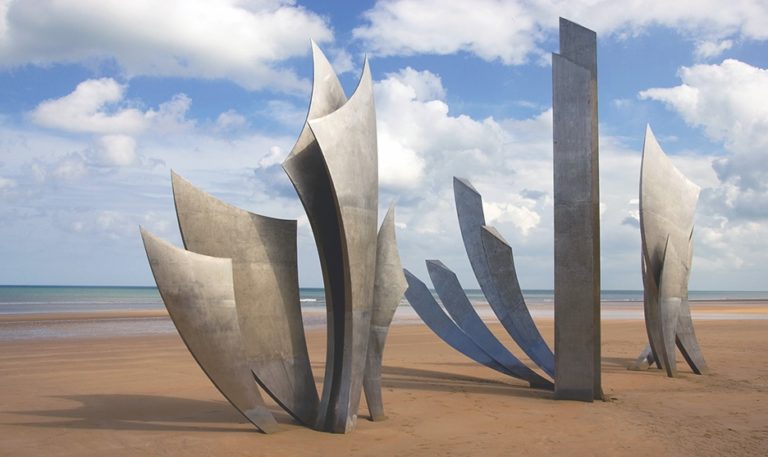 Les Braves sculpture at Omaha Beach, Normandy, France - WW2 D Day war ...