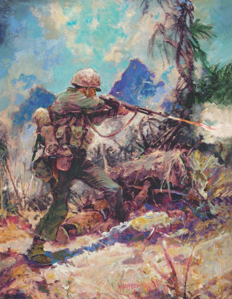 Pfc. Arthur J. Jackson of the 7th Regiment, 1st Marine Division ...