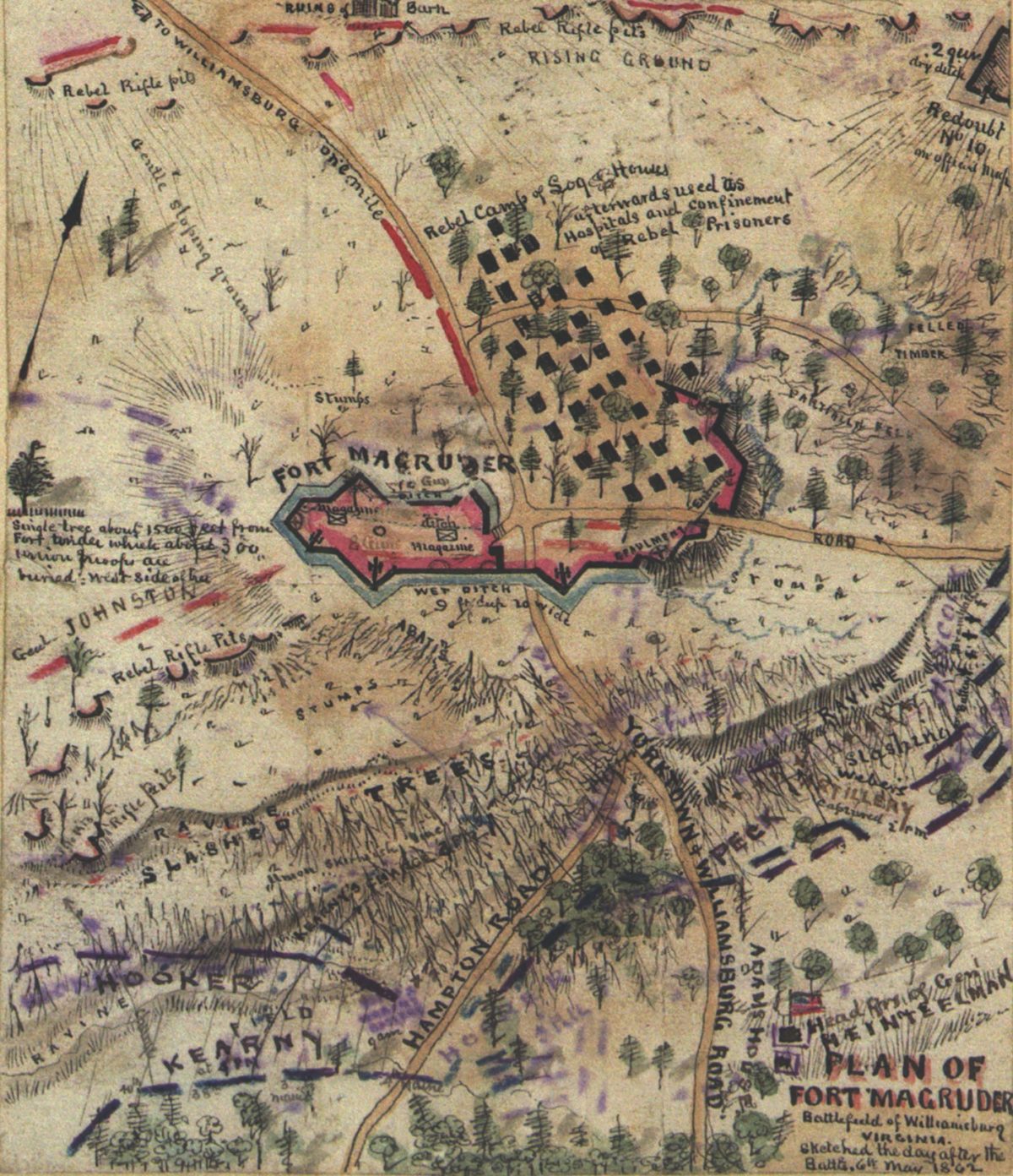 The map below shows the location where Brig. Gen. Joseph Hooker’s ...