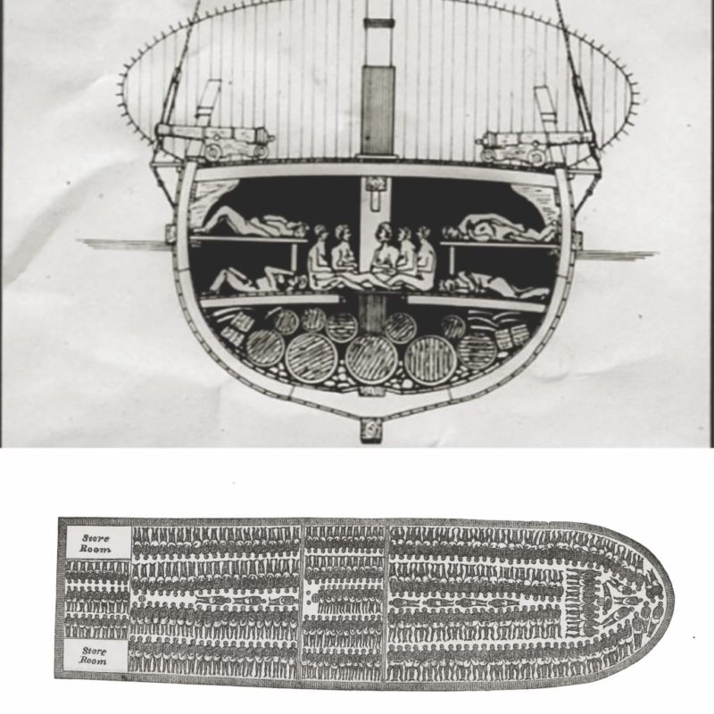 Contemporary diagrams show how cramped conditions were aboard slave ...