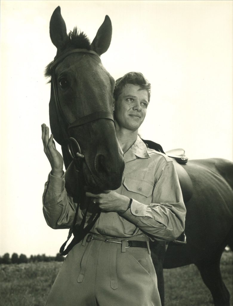 Larimore postwar, with the horse he first encountered on his secret ...