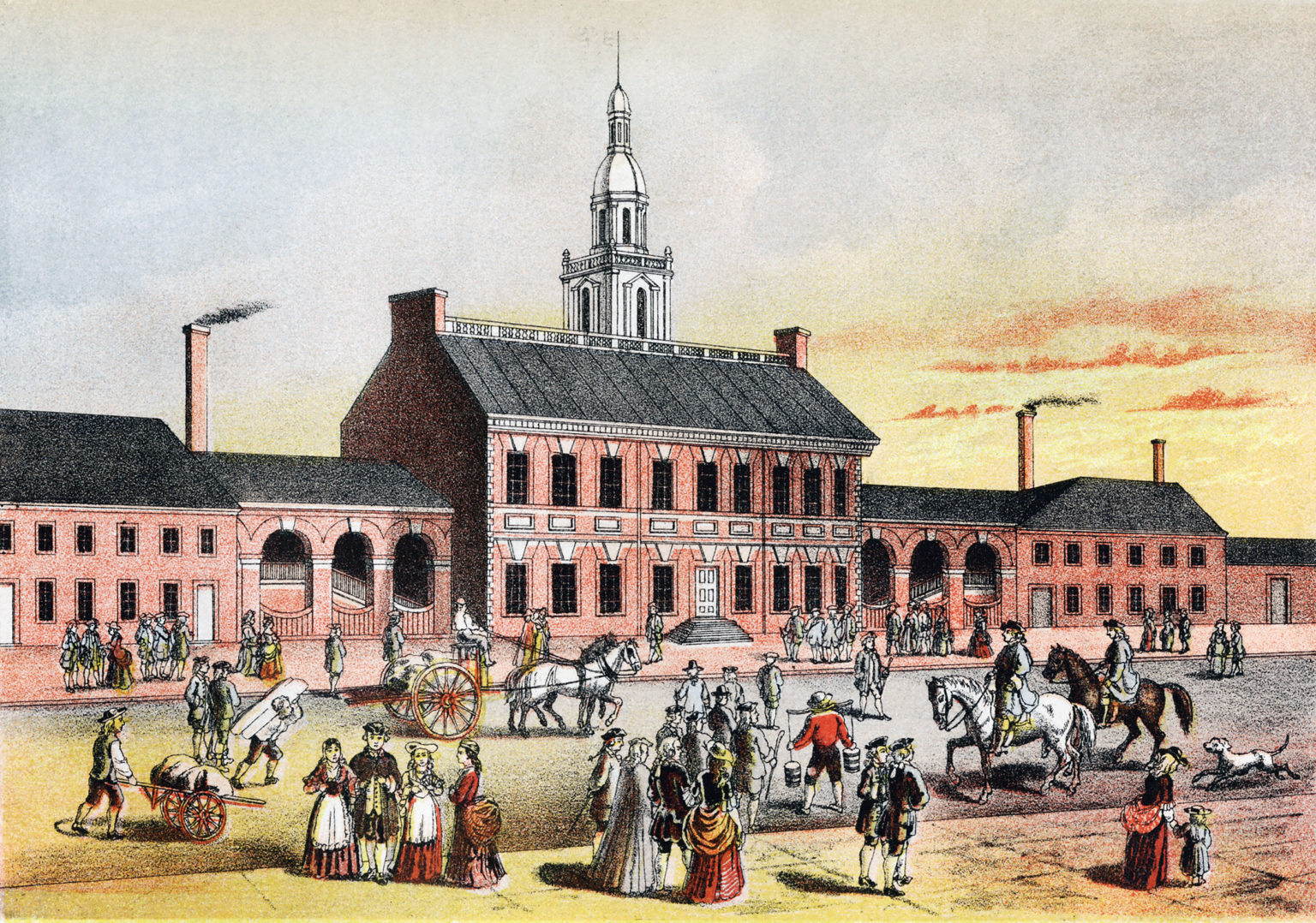 Independence Hall in Philadelphia while the Continental Congress met to ...