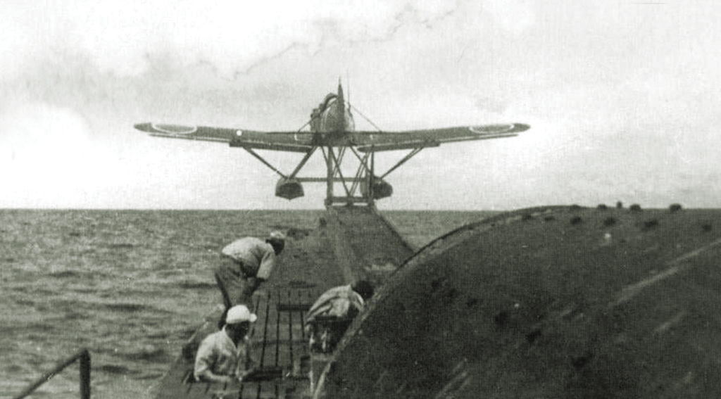 japan-yokosuka-e14y-floatplane-takeoff-from-carrier-ww2-autumn-2022 ...