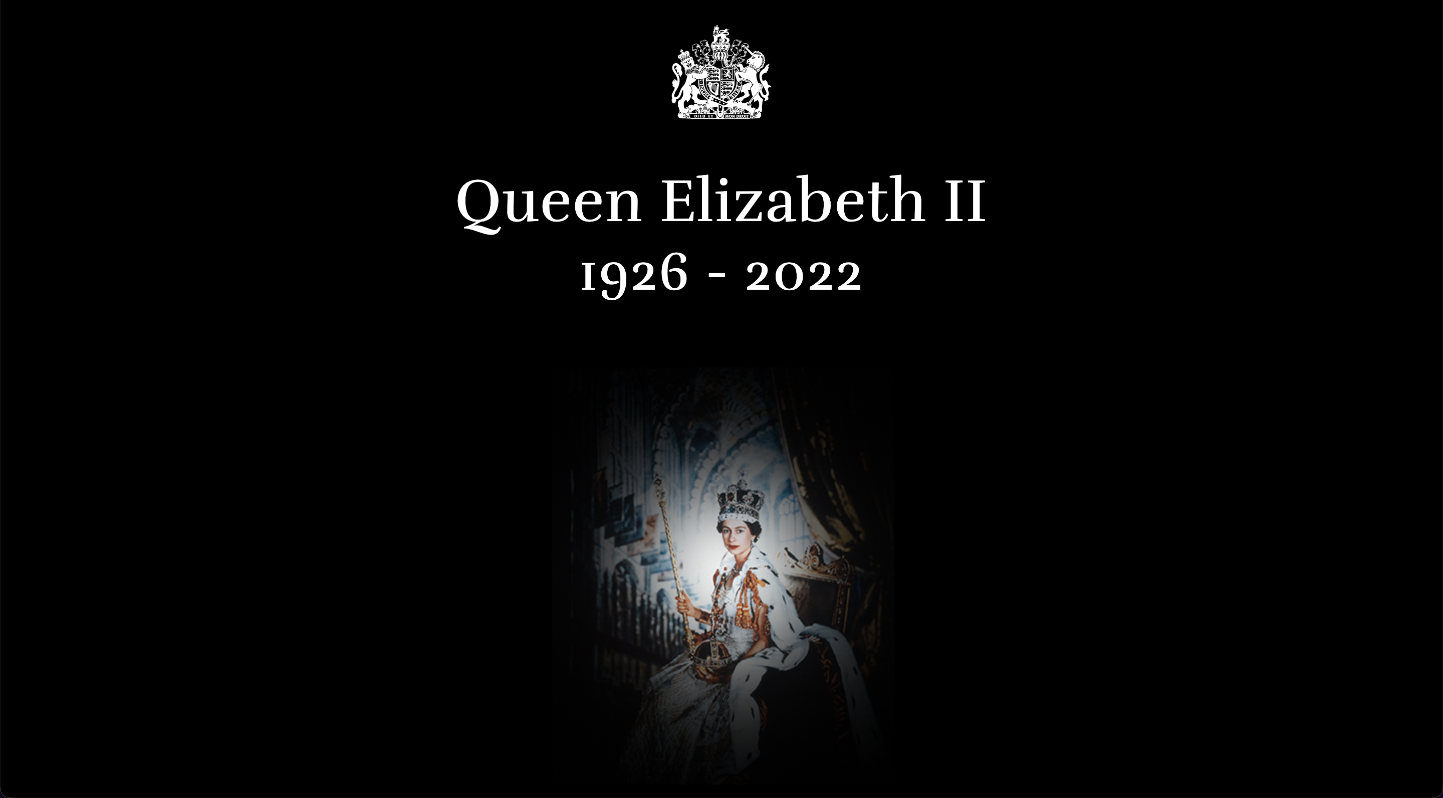 Queen Elizabeth II death screenshot from royal.uk | HistoryNet