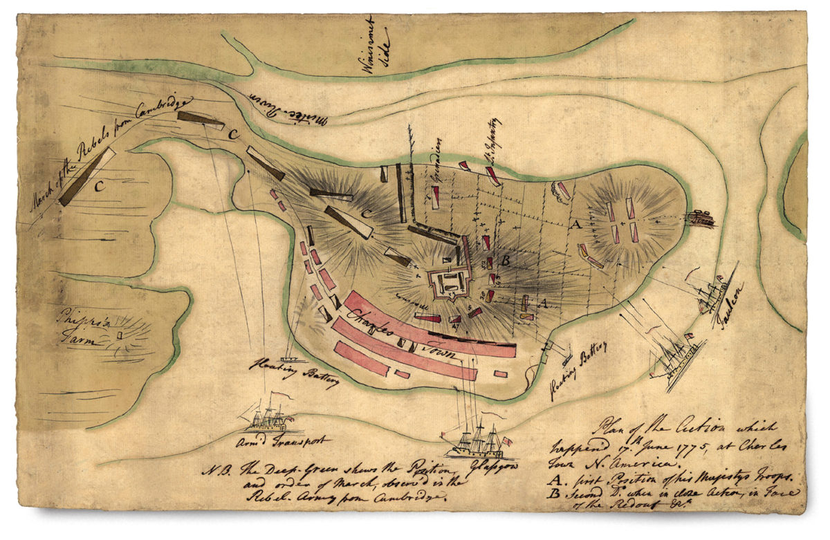 british-map-shows-americans-approach-battle-bunker-hill-AMHP-Spring ...