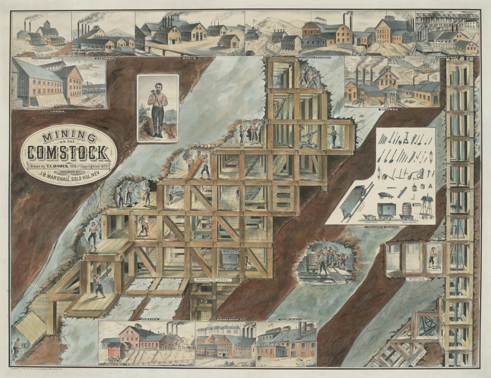 Who Started the Infamous 1869 Yellow Jacket Mine Fire That Claimed Three Dozen Men?